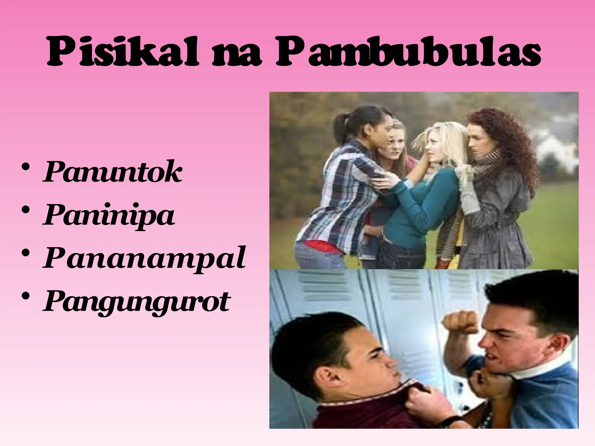 Bullying, types of bullying, where bullying happens | PPT
