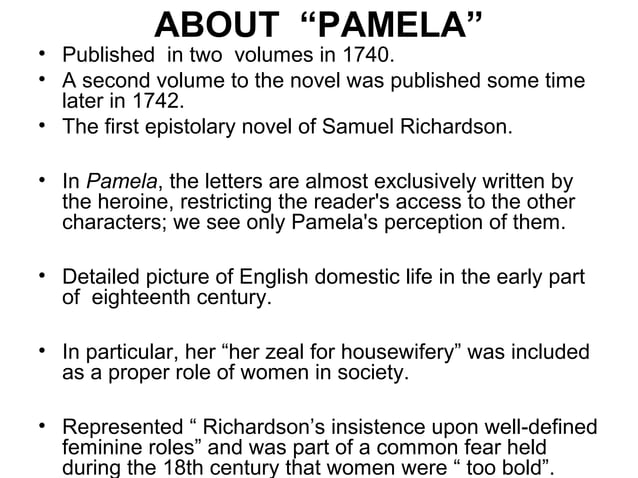 samuel richardson-Pamela | PPT