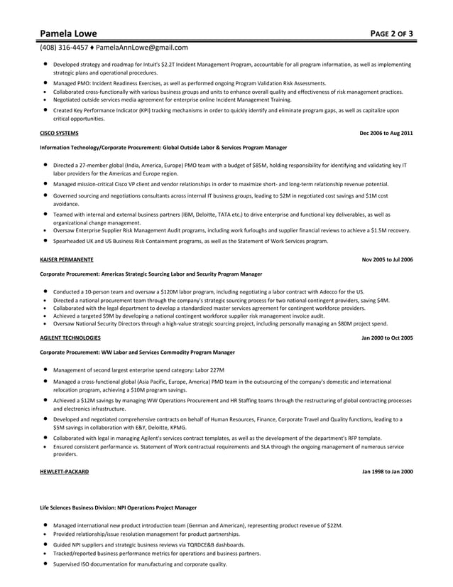 Pamela a.loweresume12282015director | PDF