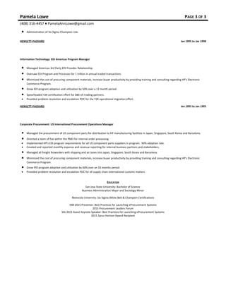 Pamela a.loweresume12282015director | PDF