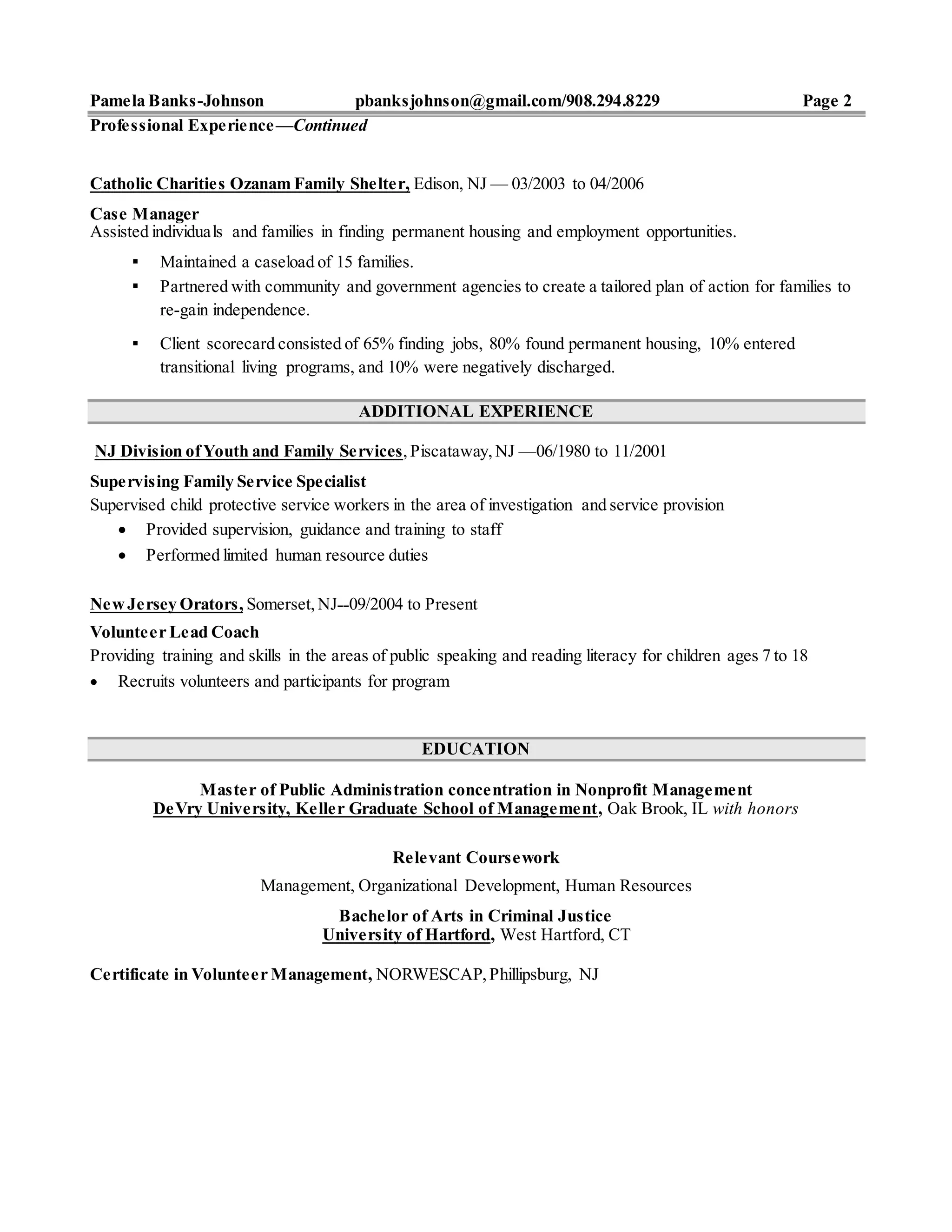 Pamela Banks-Johnson Human Resources | DOC