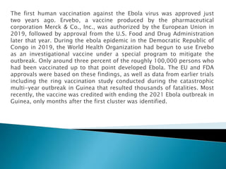 The World's First Approved Ebola Vaccine | PPT