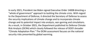 DoD’s “Climate Risk Analysis” Explores National Security Risks | PPTX