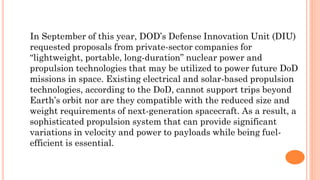 DoD Interested in Commercial Propulsion Technology for Space Missions | PPT