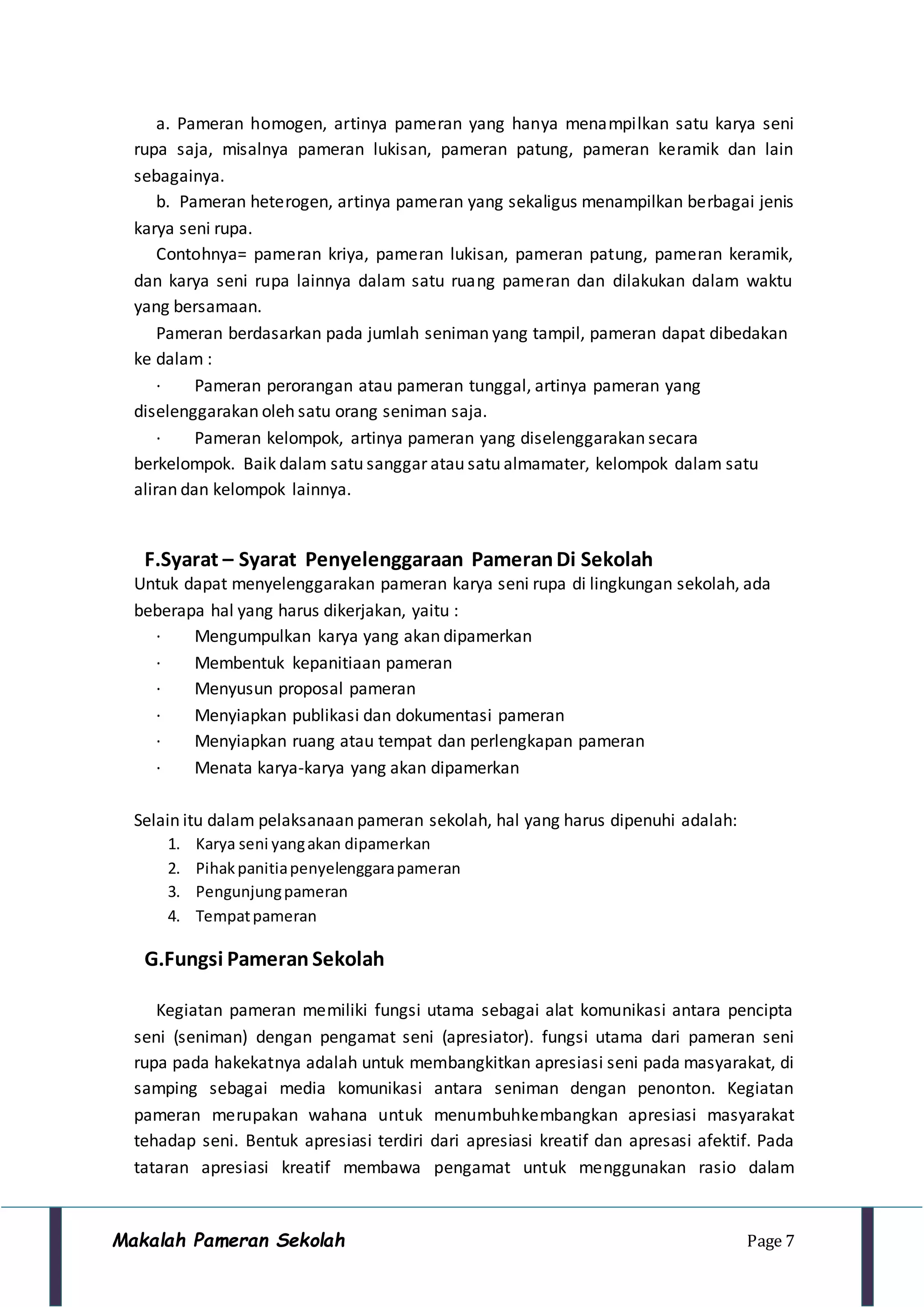 Pameran sekolah | DOCX