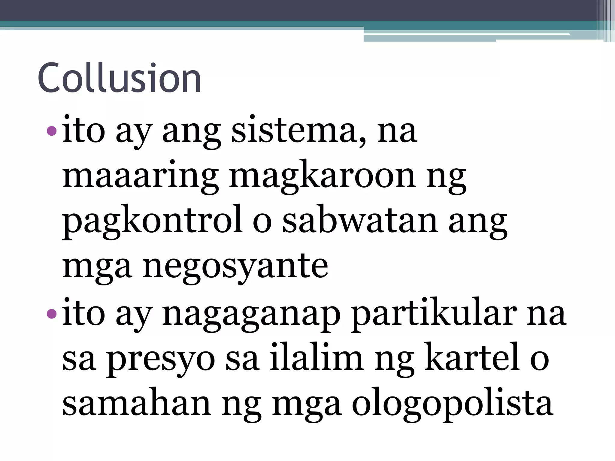 Pamilihan at ang estruktura nito | PPTX