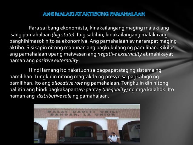 Pamilihan at pamahalaan | PPTX