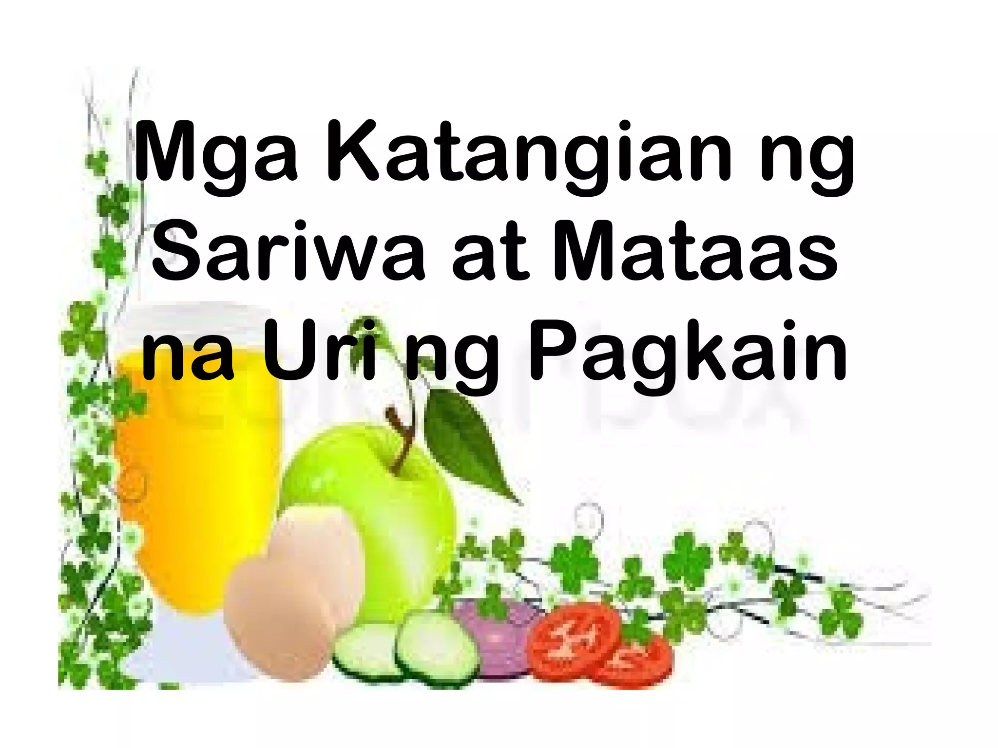 Pamimili ng iba’t ibang pagkain | PPT