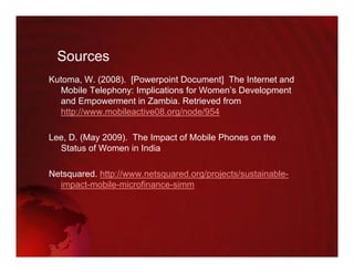 Mobile Phones and the Empowerment of Women in Developing Regions | PDF ...