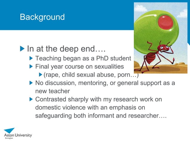 Ethical issues in teaching sensitive issues - Pam Lowe | PPT