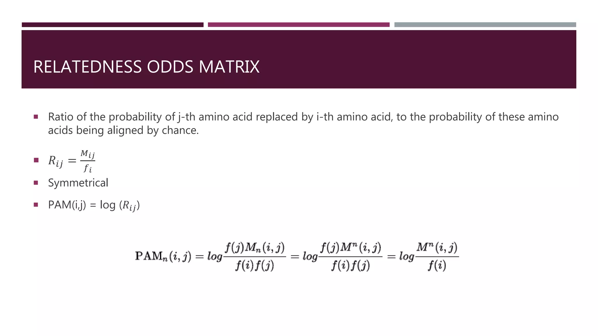 PAM matrices evolution | PPTX