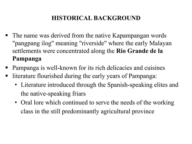 Pampango Literature | PPTX | Books and Literature