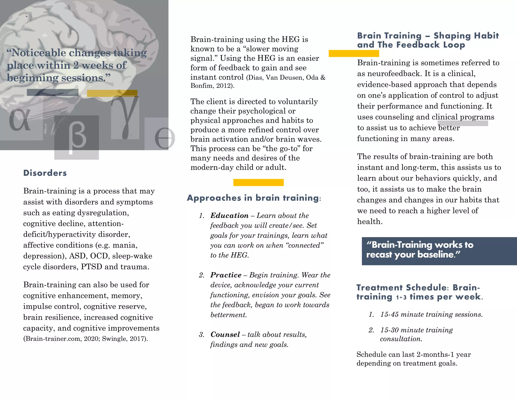 Pamphlet HEG and Neurofeedback Brain training pamphlet BAC Cheyenne ...