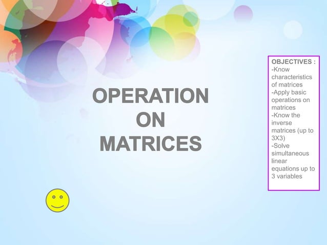 MATRICES | PPTX | Physics | Science
