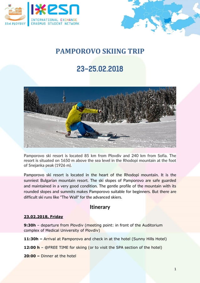Pamporovo skiing trip | PDF | Skiing | Sports