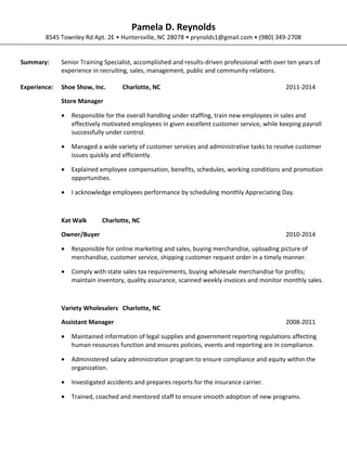 Pam's resume | DOC