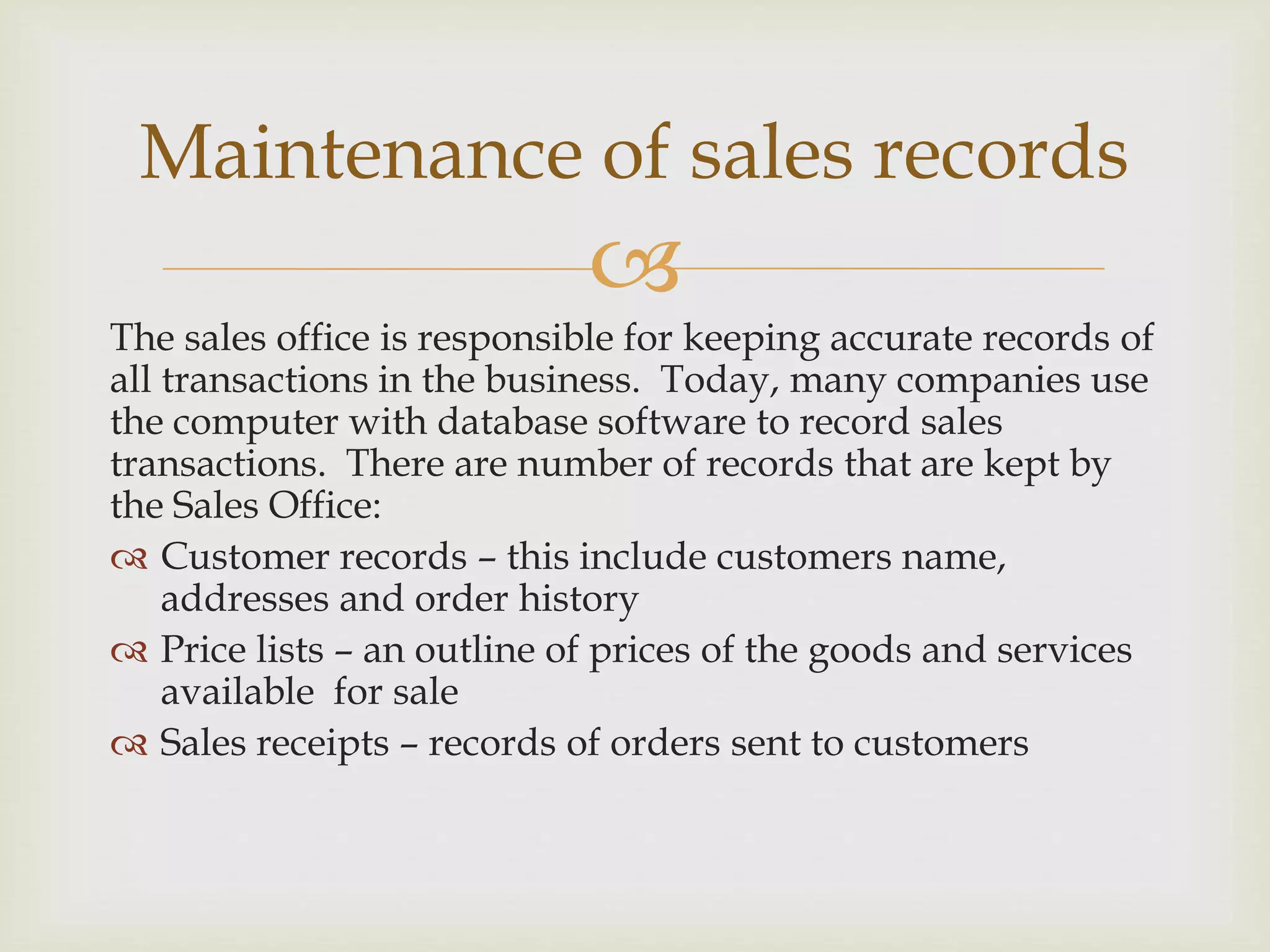 Functions of staff involved in Sales department | PPTX