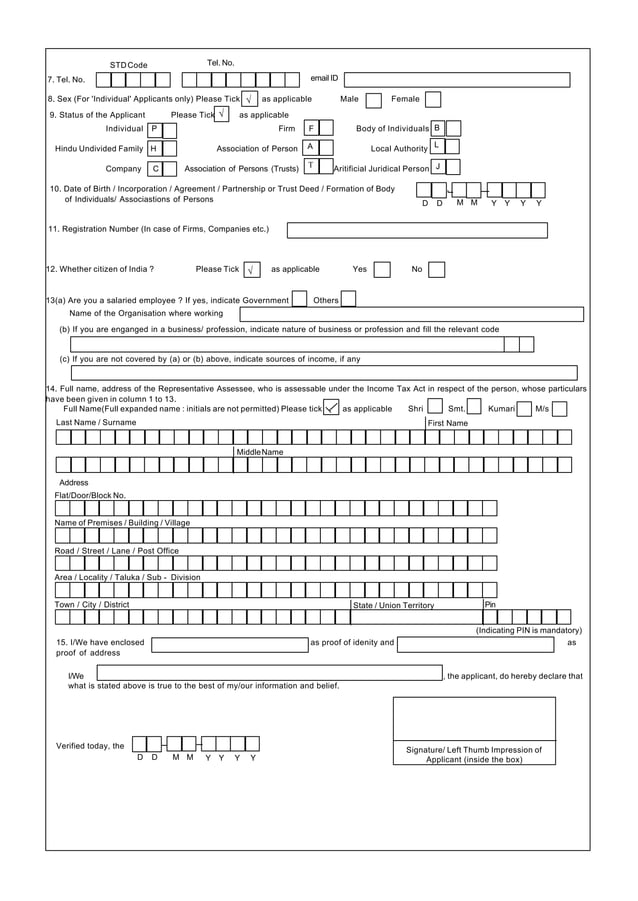 Pan card-application-form-49 a | PDF