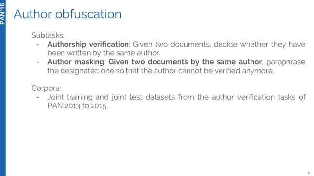 Overview of PAN'16 - New challenges for Authorship Analysis: Cross-genre profiling, Clustering ...