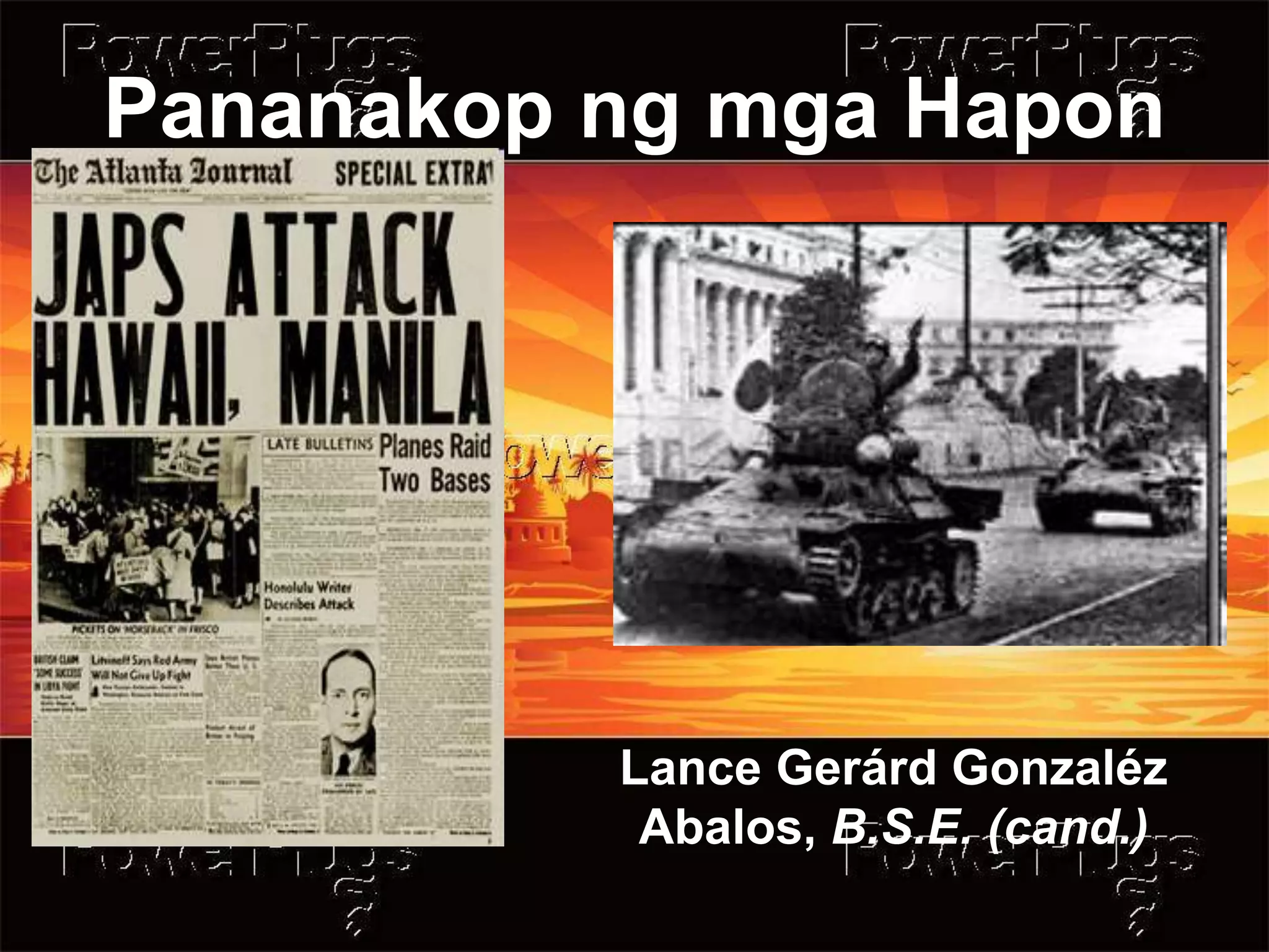 Panahon ng hapon | PPTX