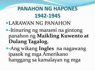 PANAHON NG HAPONES SA PILIPINAS AT REPUBLIKA | PPTX