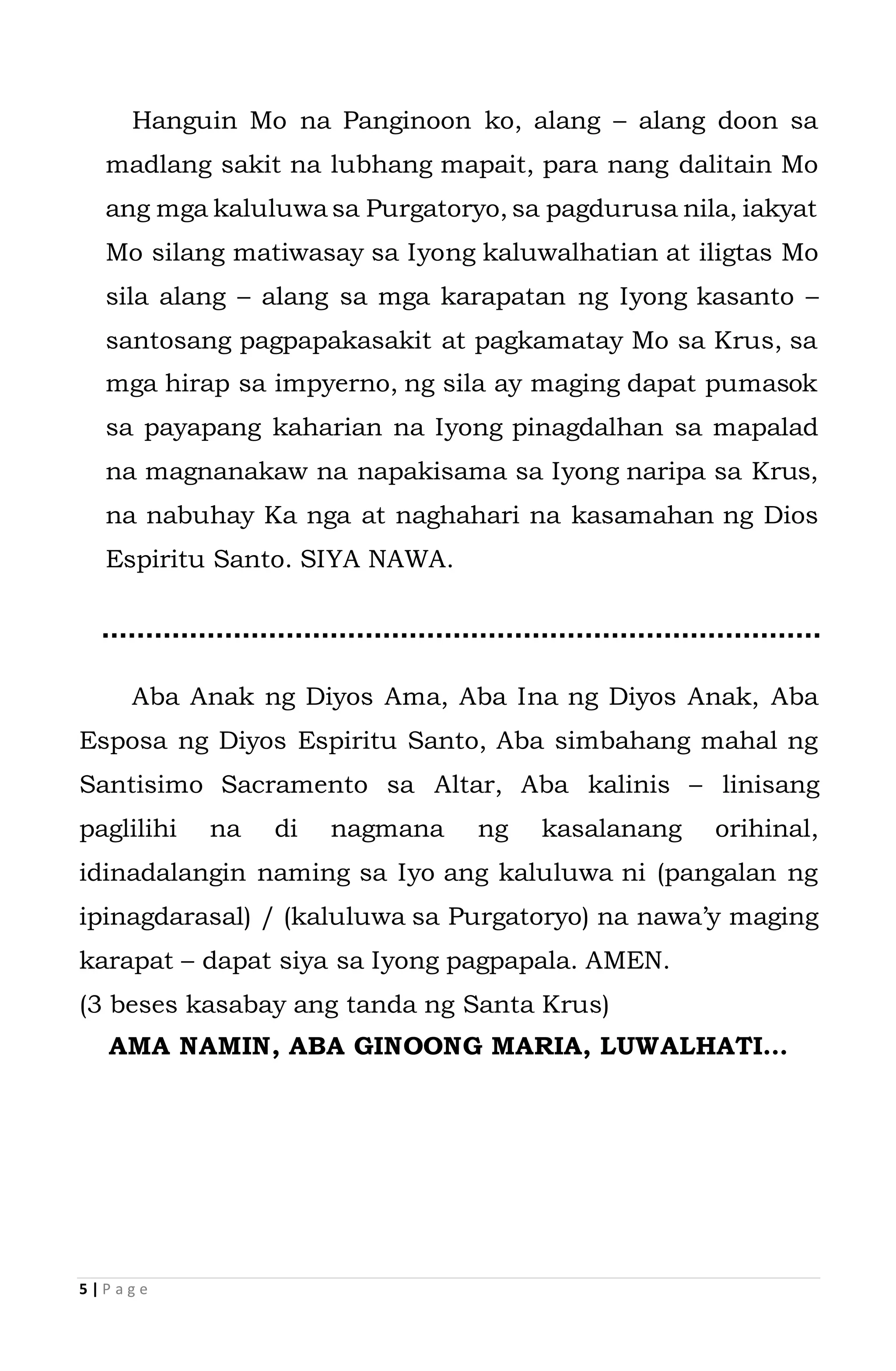 Panalangin sa kaluluwa ni san gregorio | DOCX