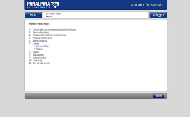 Panalpina Toolboxer E-learning platform | PPT