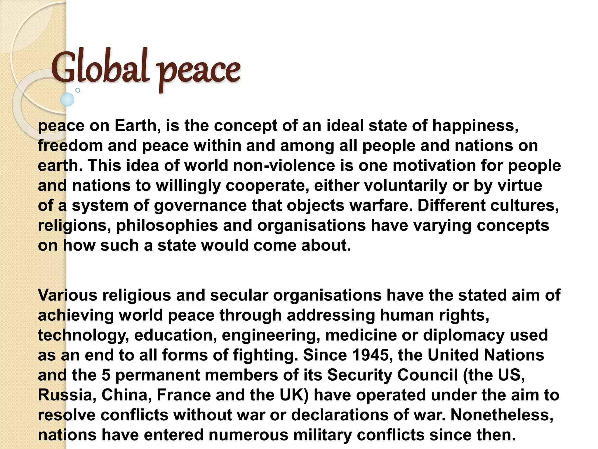 Global Peace & International Relations | PPTX