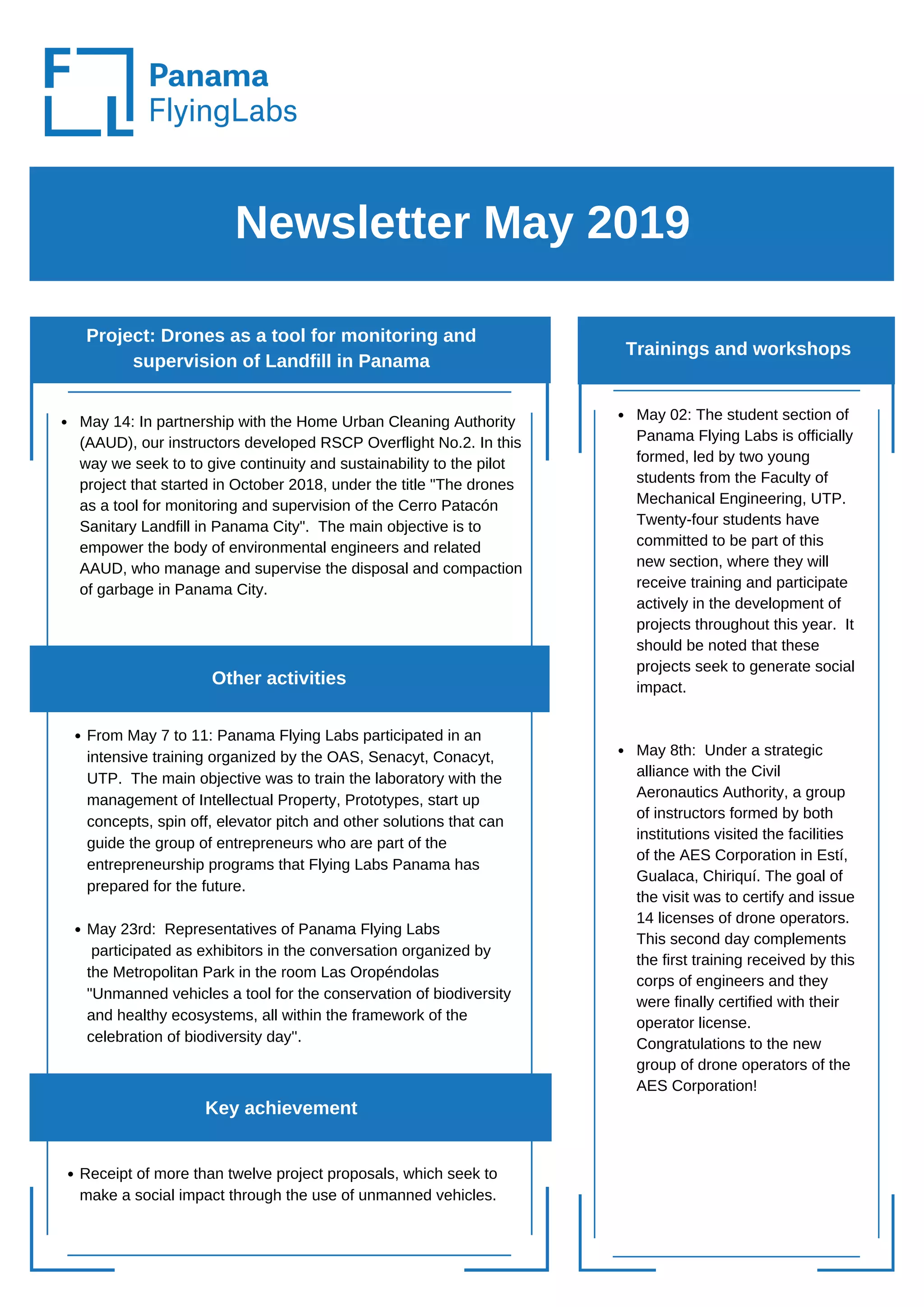 Panama Flying Labs Newsletters 2019 | PDF