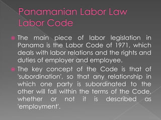 Panamanian labor law | PPTX