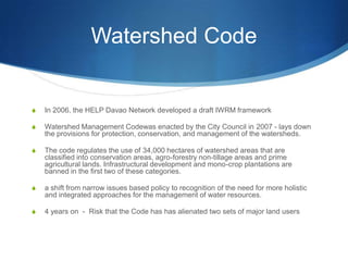 Policy Impacts in Davao Watersheds | PPTX