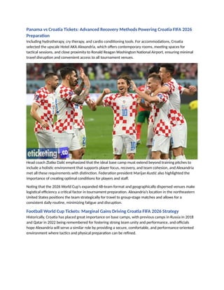 Panama vs Croatia Tickets Croatia Select Alexandria as Base Camp for ...