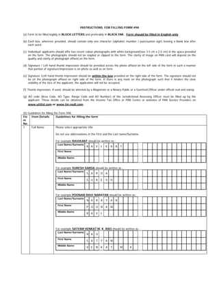 Pan application form | PDF