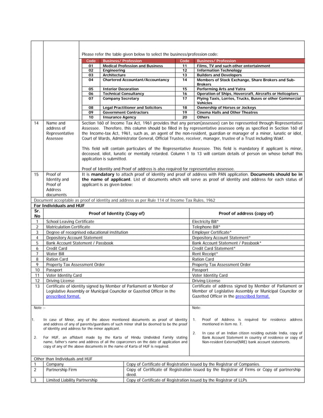 Pan application form | PDF