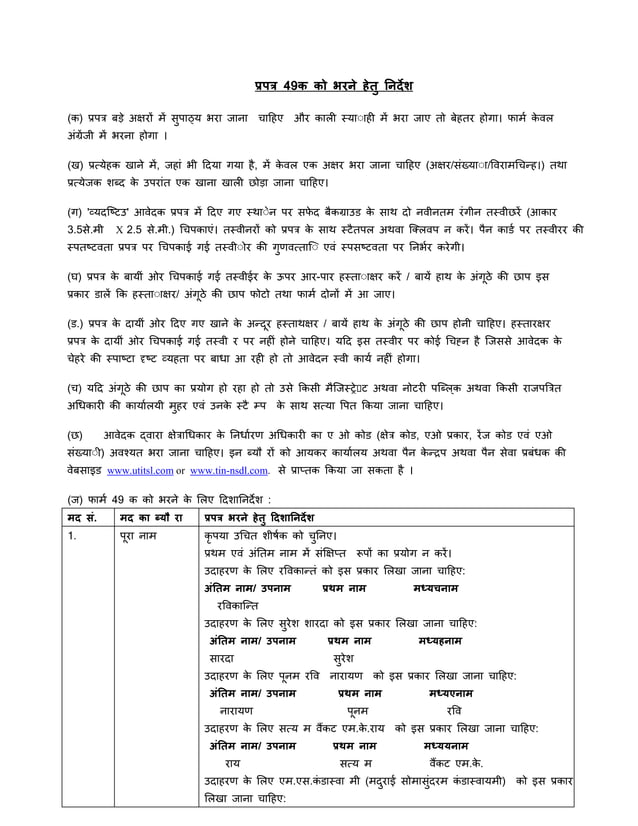 Pan application form | PDF