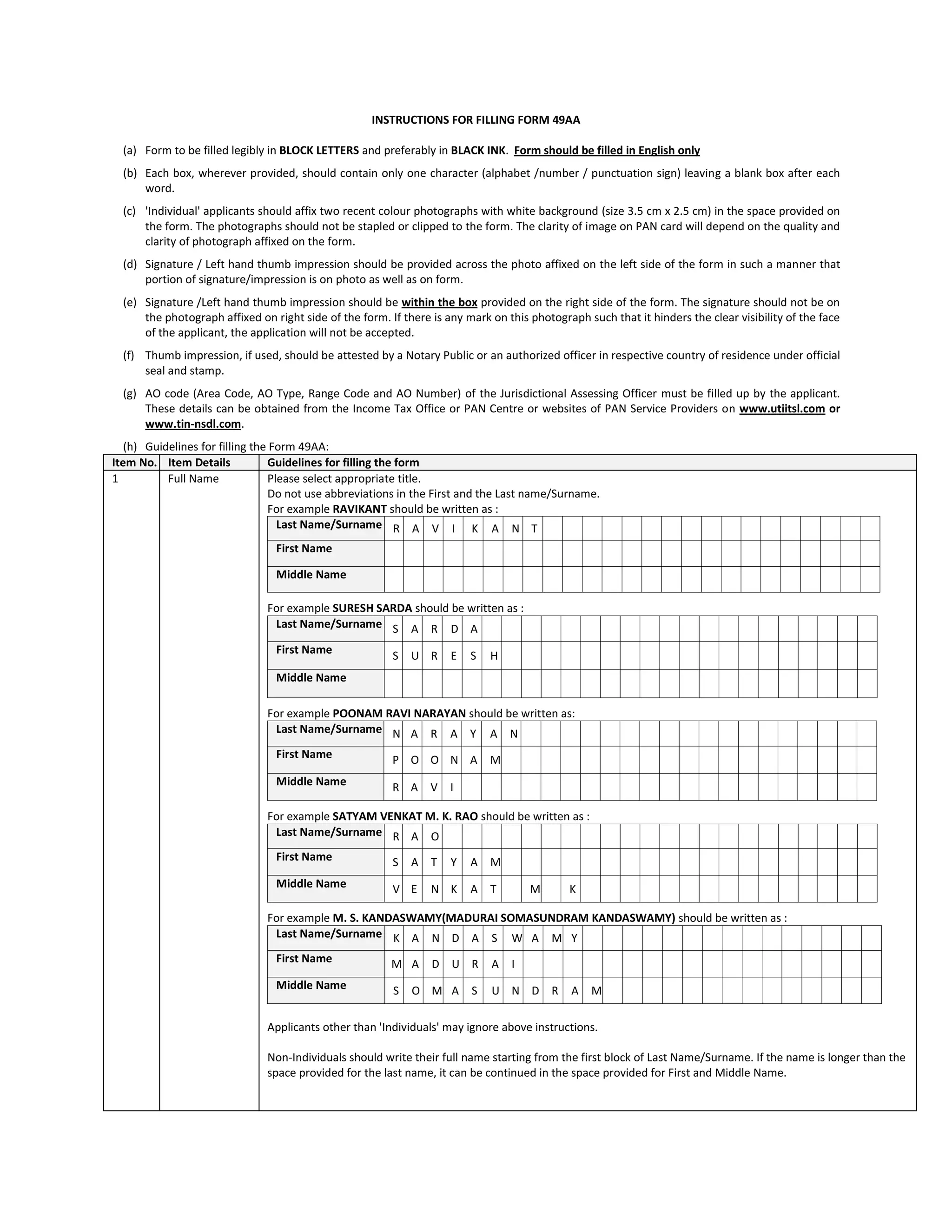 Pan application form 49 aa for foreign citizens | PDF