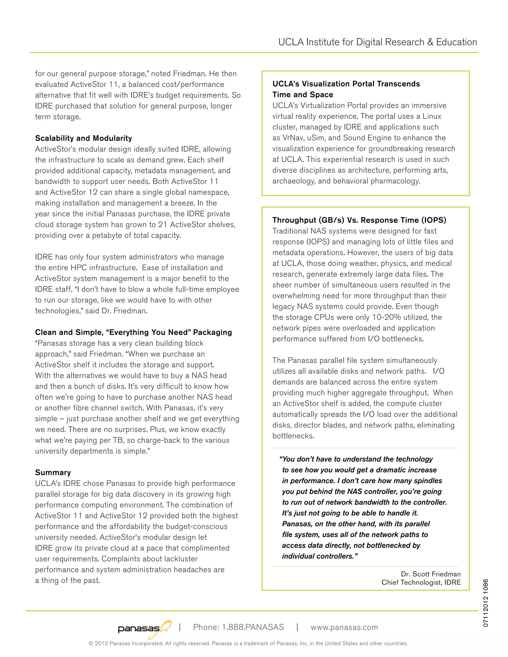 Panasas ® UCLA Customer Success Story | PDF