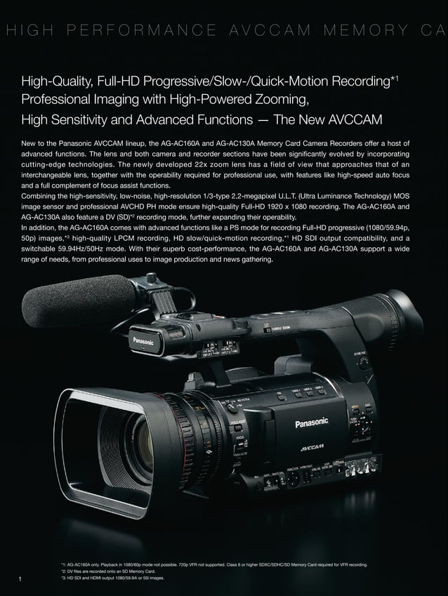 Panasonic AG-AC130A en AG-AC160A | PDF