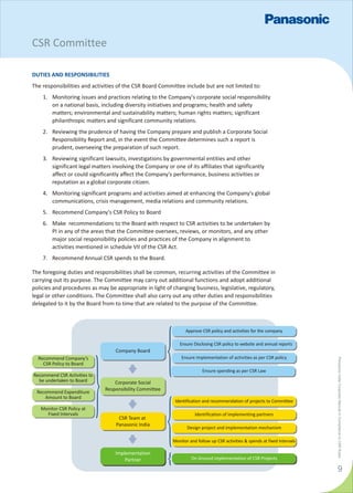 Panasonic India CSR Policy | PDF