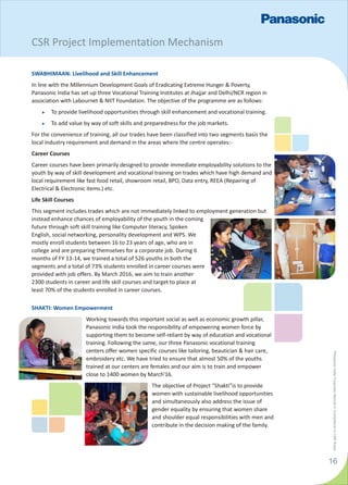 Panasonic India CSR Policy | PDF
