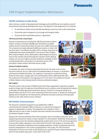 Panasonic India CSR Policy | PDF