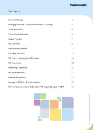 Panasonic India CSR Policy | PDF