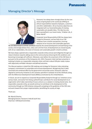 Panasonic India CSR Policy | PDF
