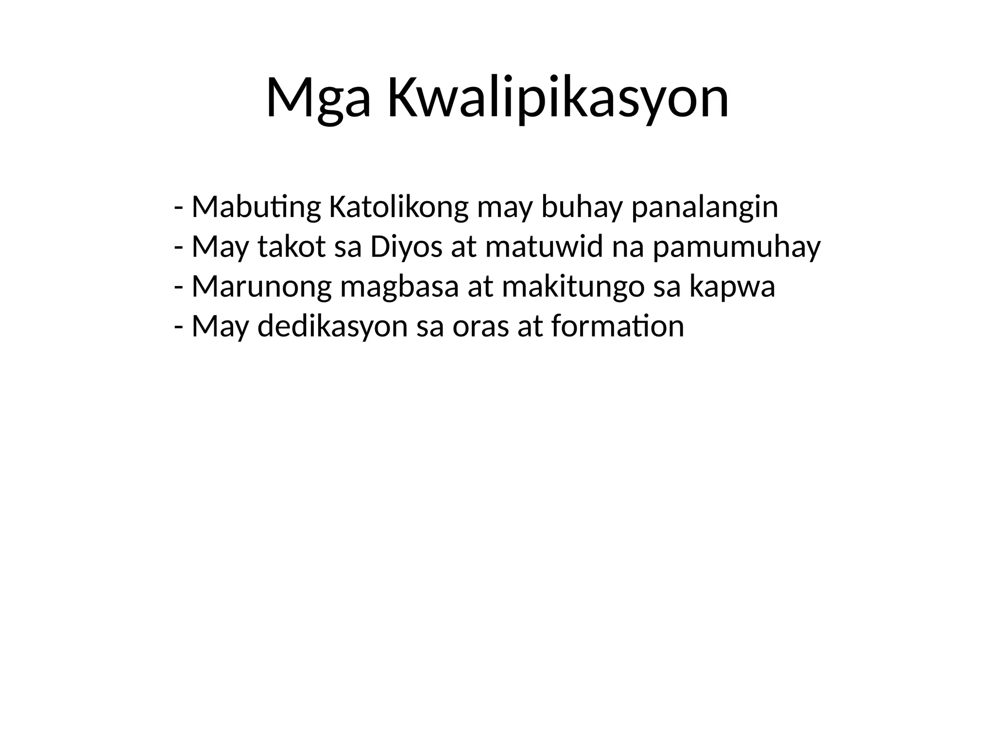 Panawagan sa Lay Ministers at lectors and commentators | PPTX