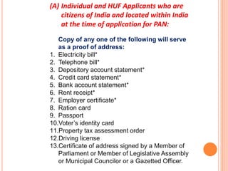 Pan card details individual | PPTX