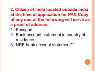 Pan card details individual | PPT | Free Download