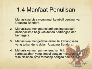 Membangun Nasionalisme melalui Upacara Bendera - Universitas Katolik ...
