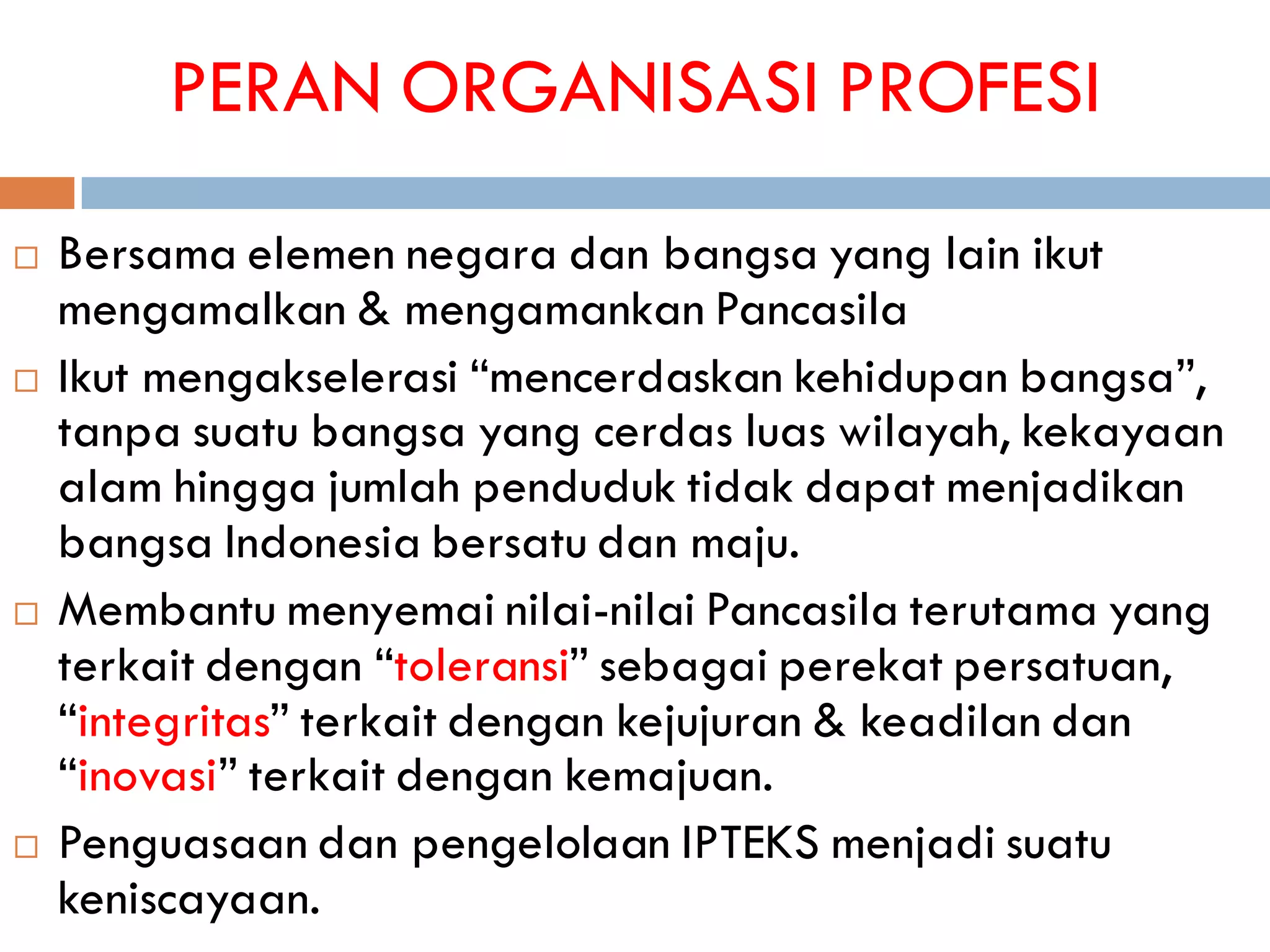 Pancasila dan Organisasi Profesi | PDF