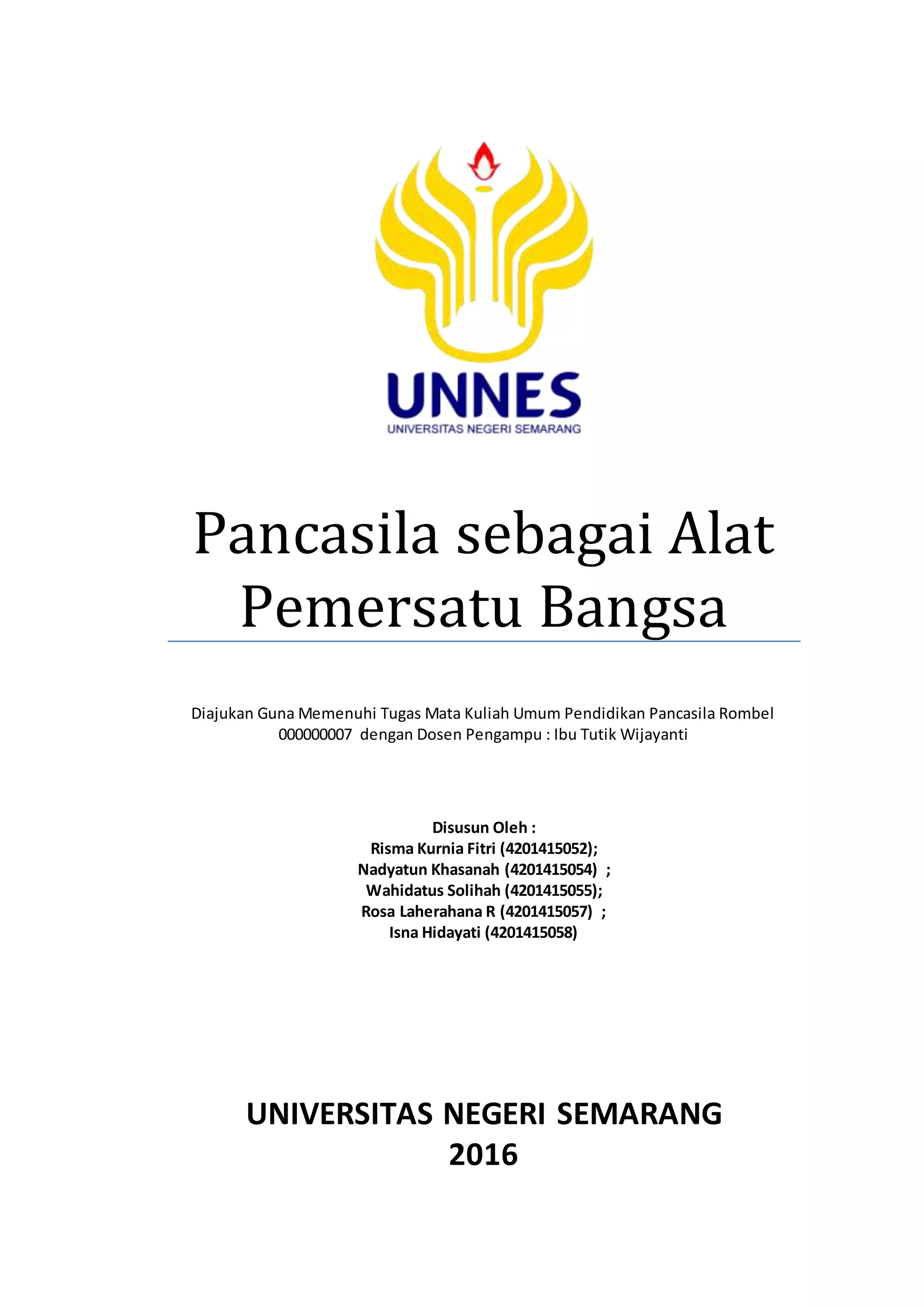 Pancasila sebagai alat pemersatu bangsa | PDF