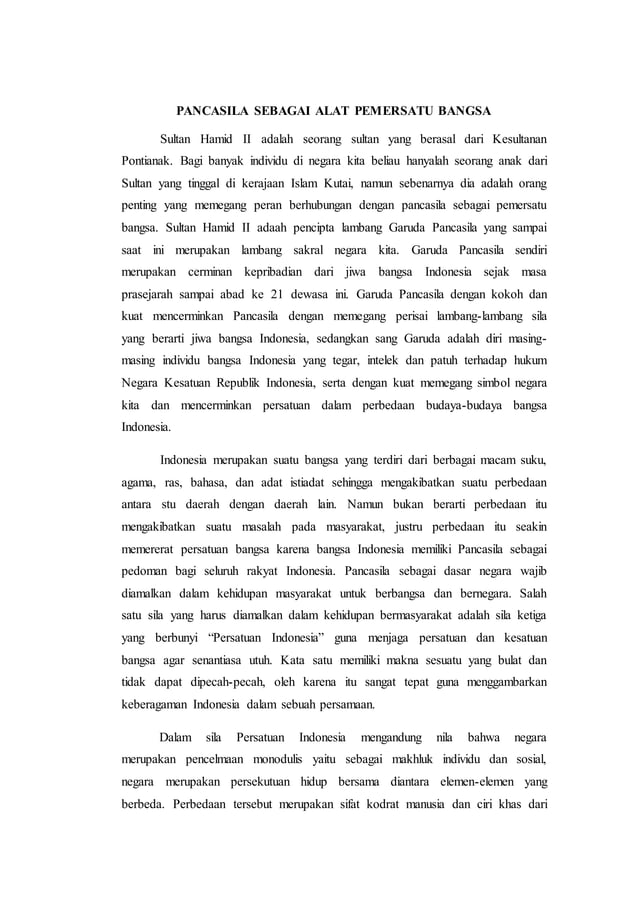 Pancasila sebagai alat pemersatu bangsa | PDF